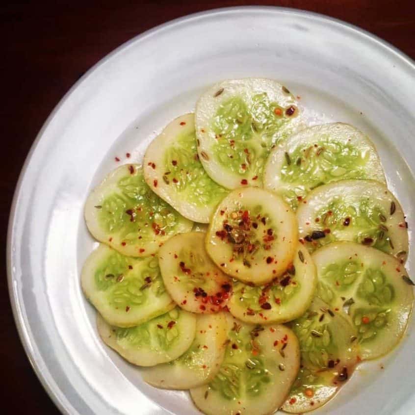 Recipe: Cucumber carpaccio with red chili & fennel - the pig & quill