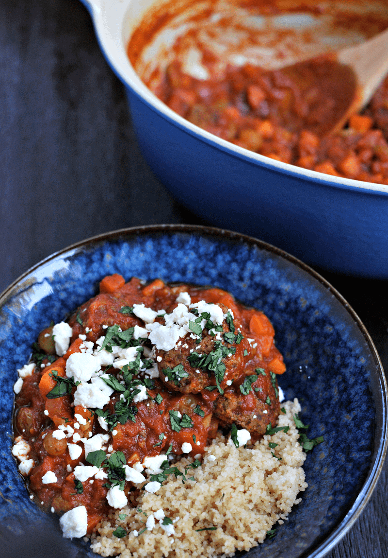 Moroccan Braised Bison Meatball Stew and a plea for votes - the pig & quill
