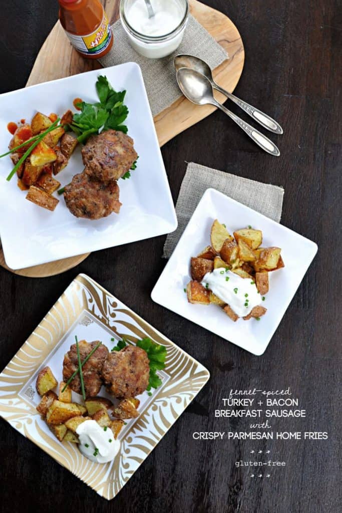 fennel-spiced turkey + bacon breakfast sausage with crispy parmesan ...