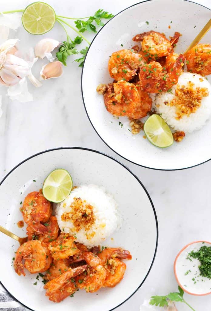 Hawaiian Shrimp Scampi (aka Shrimp Truck Garlic Shrimp) - the pig & quill