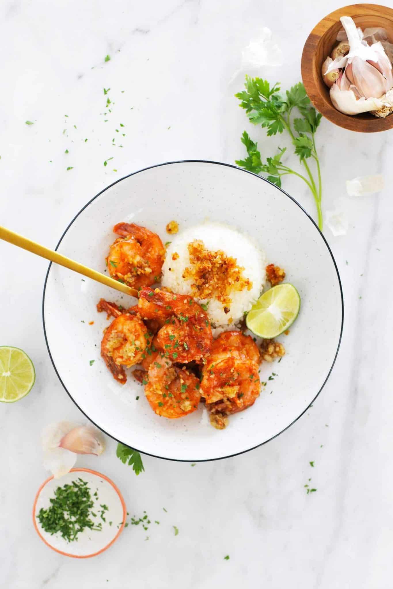 Hawaiian Shrimp Scampi (aka Shrimp Truck Garlic Shrimp) - the pig & quill