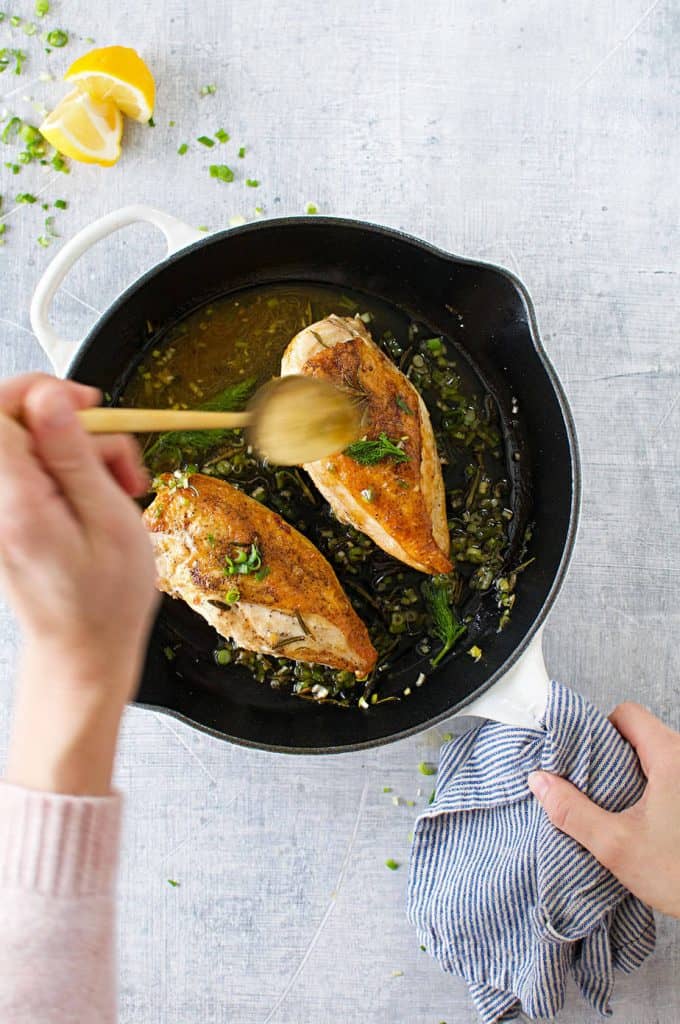 Crispy Pan-Roasted Chicken Breasts with Lemon-Scallion Drippings - the ...