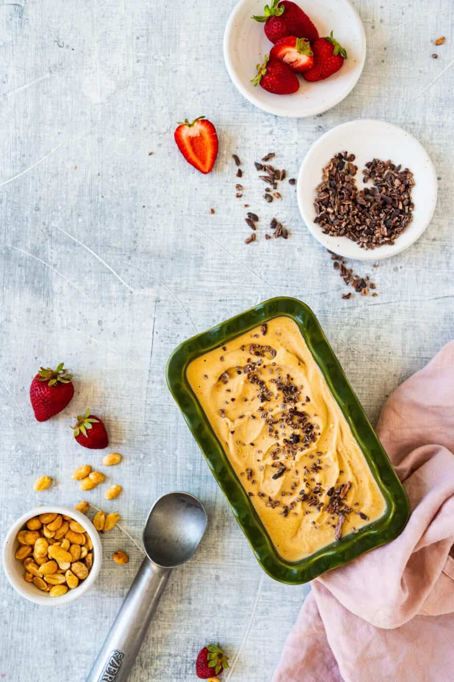 Almost Vegan Peanut Butter Ice Cream - the pig & quill