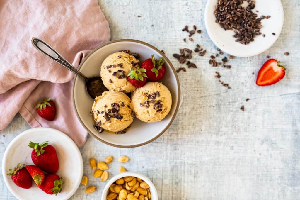 Almost Vegan Peanut Butter Ice Cream - the pig & quill